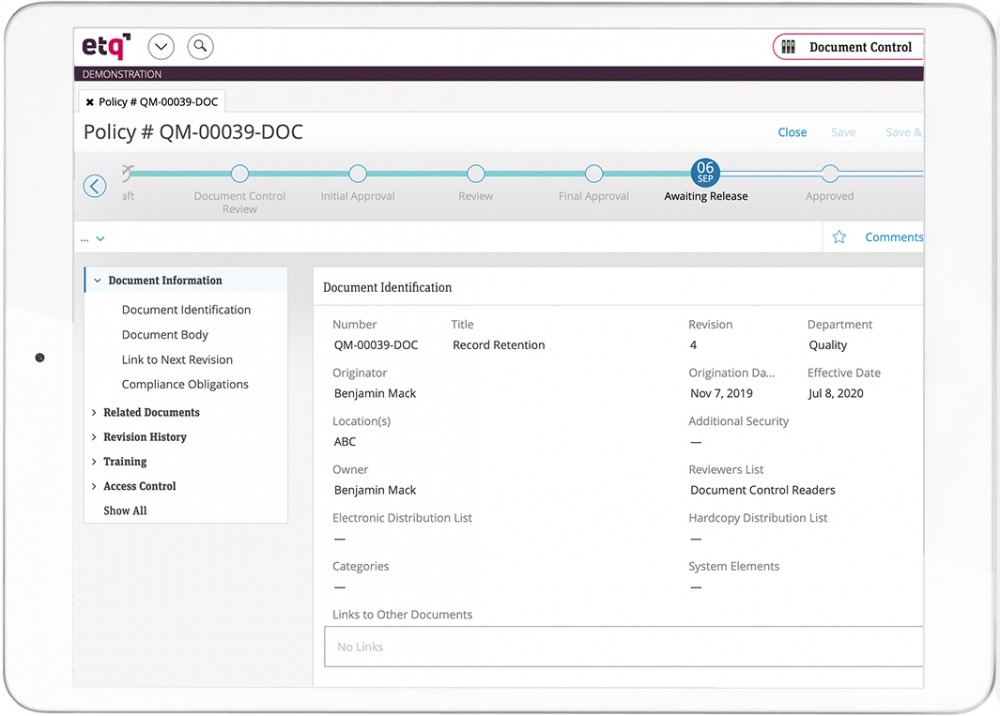 Document Control Software that Adjusts to Your Needs | ETQ